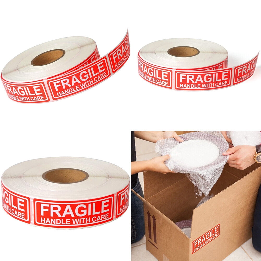 US 2000-4000 Pcs 1 x 3 FRAGILE HANDLE WITH CARE Stickers Labels Easy ...