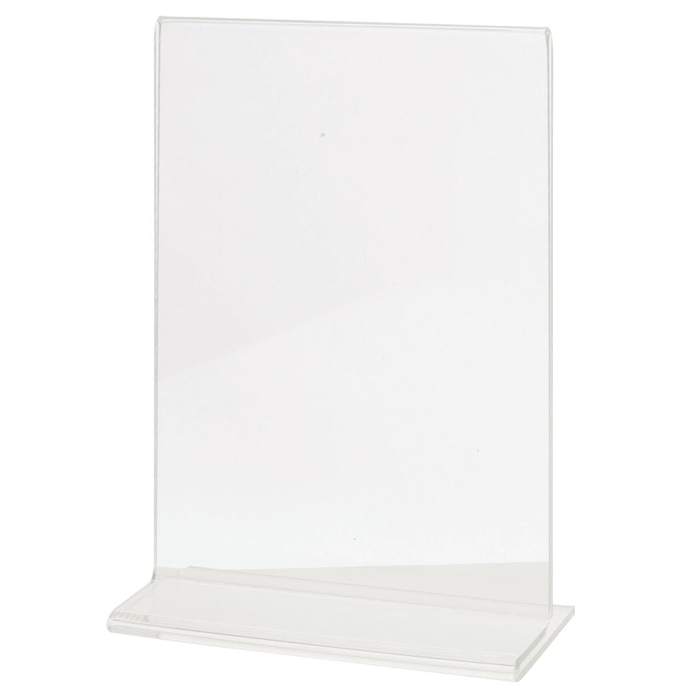 HUBERT® Acrylic Sign Holder with T-Base Vertical - 5"L x 7"H - Walmart.com