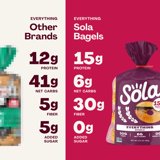 Sola Non-GMO Everything Bagels, Wheat Bread, Low Carb, High Protein, 12 ...