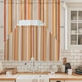 Curtains Swag and Tiers Curtains Set, Burnt Orange Striped Valances ...