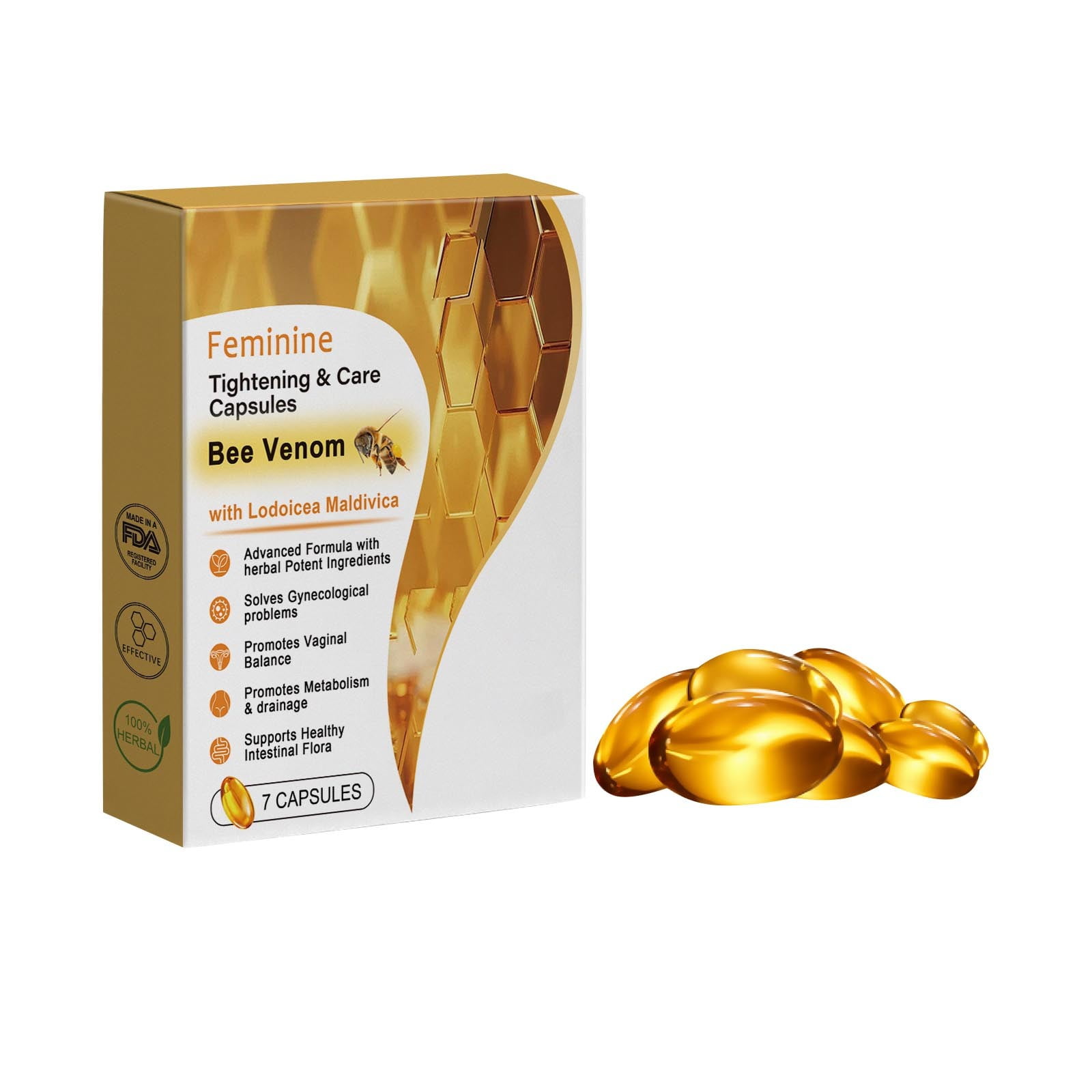 Bee Capsules, Instant Itching Stopper & Slimming, Capsules For Women ...