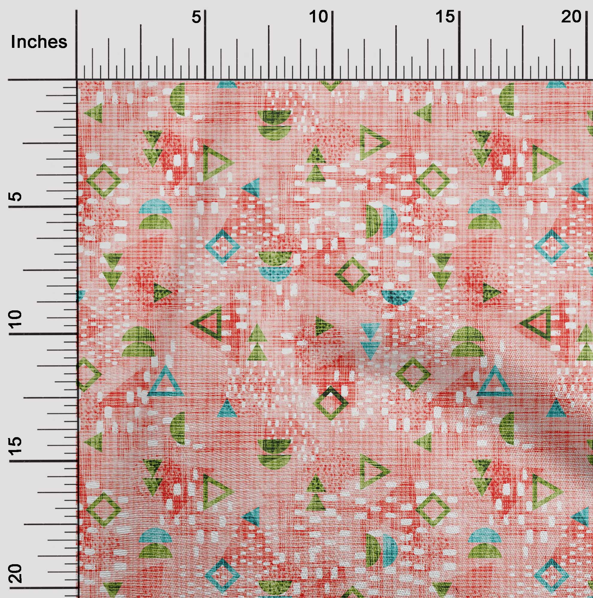 oneOone Silk Tabby Pink Fabric Shapes Geometric Sewing Material Print ...