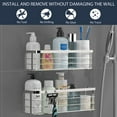 LUXEAR 2 Pack Adhesive Shower Caddy, Wall Mounted Organizer for ...