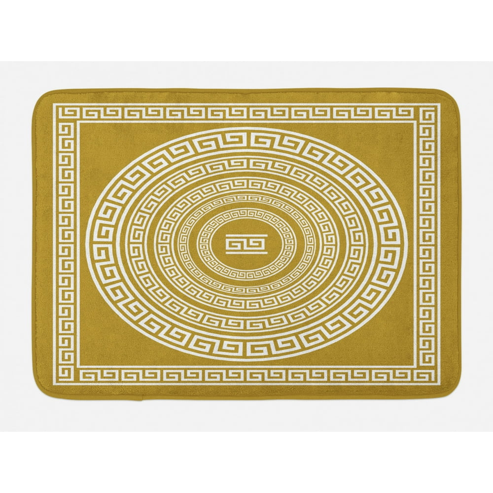 Greek Key Bath Mat, Frieze with Vintage Ornament Meander Pattern from ...