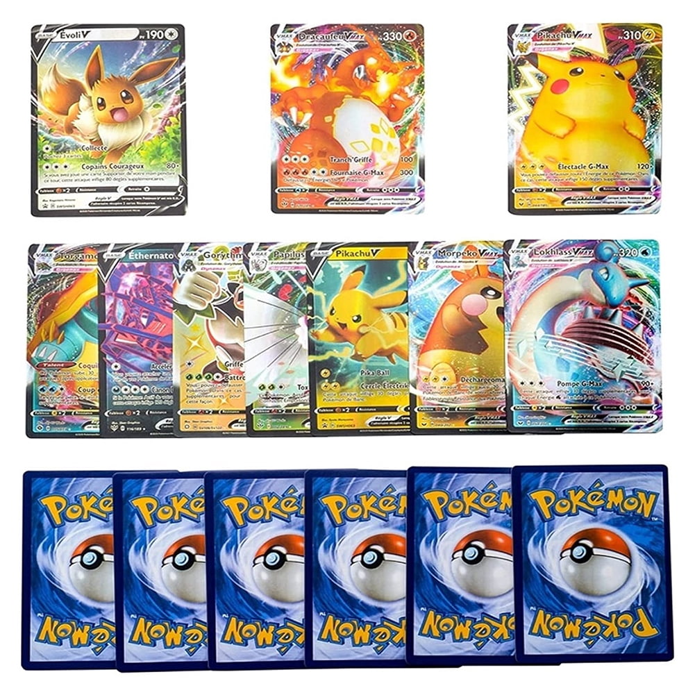 60 Uds Cartas Juego Colección Comercial Naipes Brillantes V MAX ...
