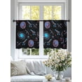 Black Purple Spaceship Sheer Curtains 45 Inch Length 2 Panels Set ...