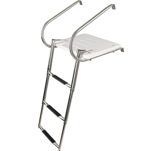 3-Step Telescoping Boat Ladder with Swim Platform & Handrails - Walmart ...
