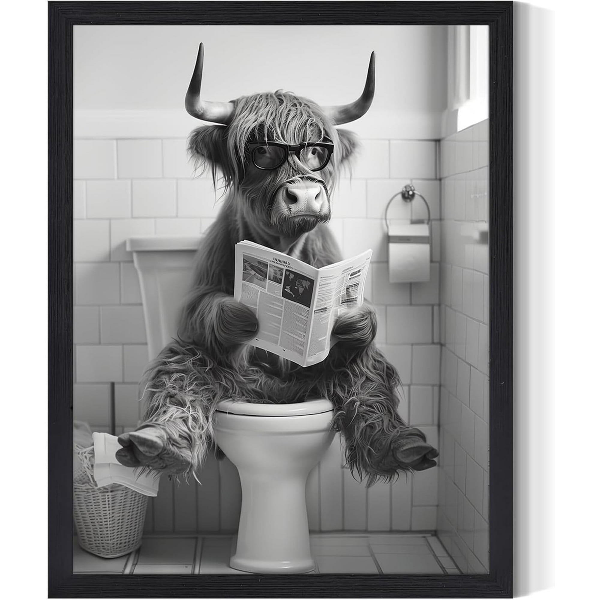 Click here for Myhong.1 Highland Cow Fposterny Bathroom Decor Wal... prices