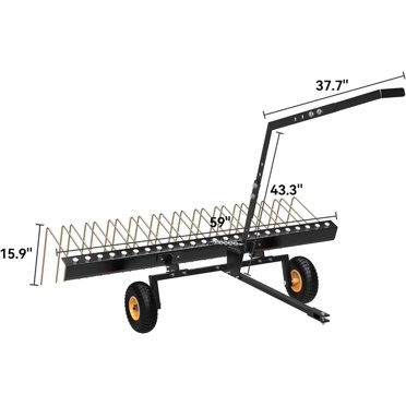 Field Tuff 48 Inch Tractor Tow-Behind Heavy Duty Landscape Rake for ...