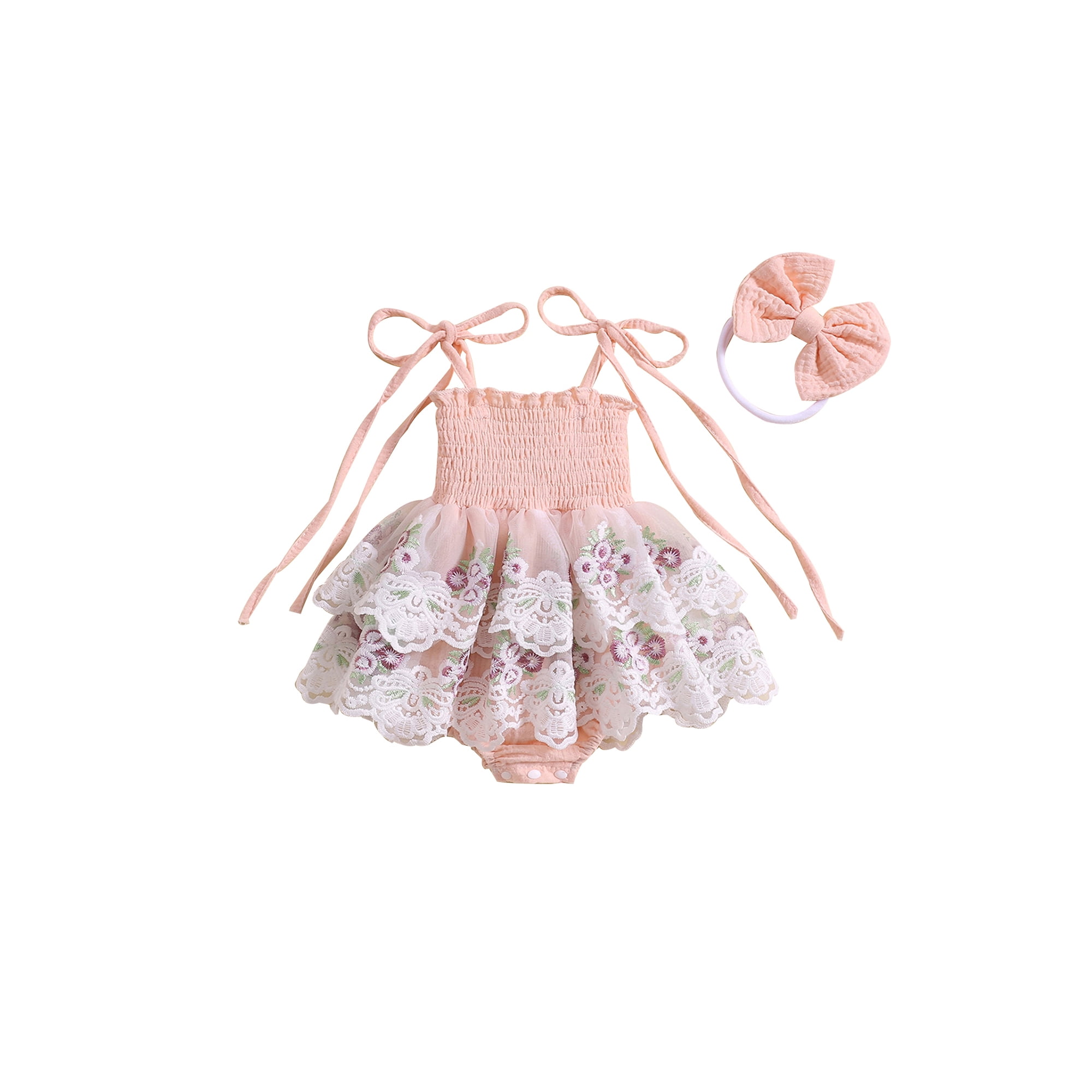 Click here for Wifornt Newborn Girl Outfit  Tie-Up Embroidery Flo... prices