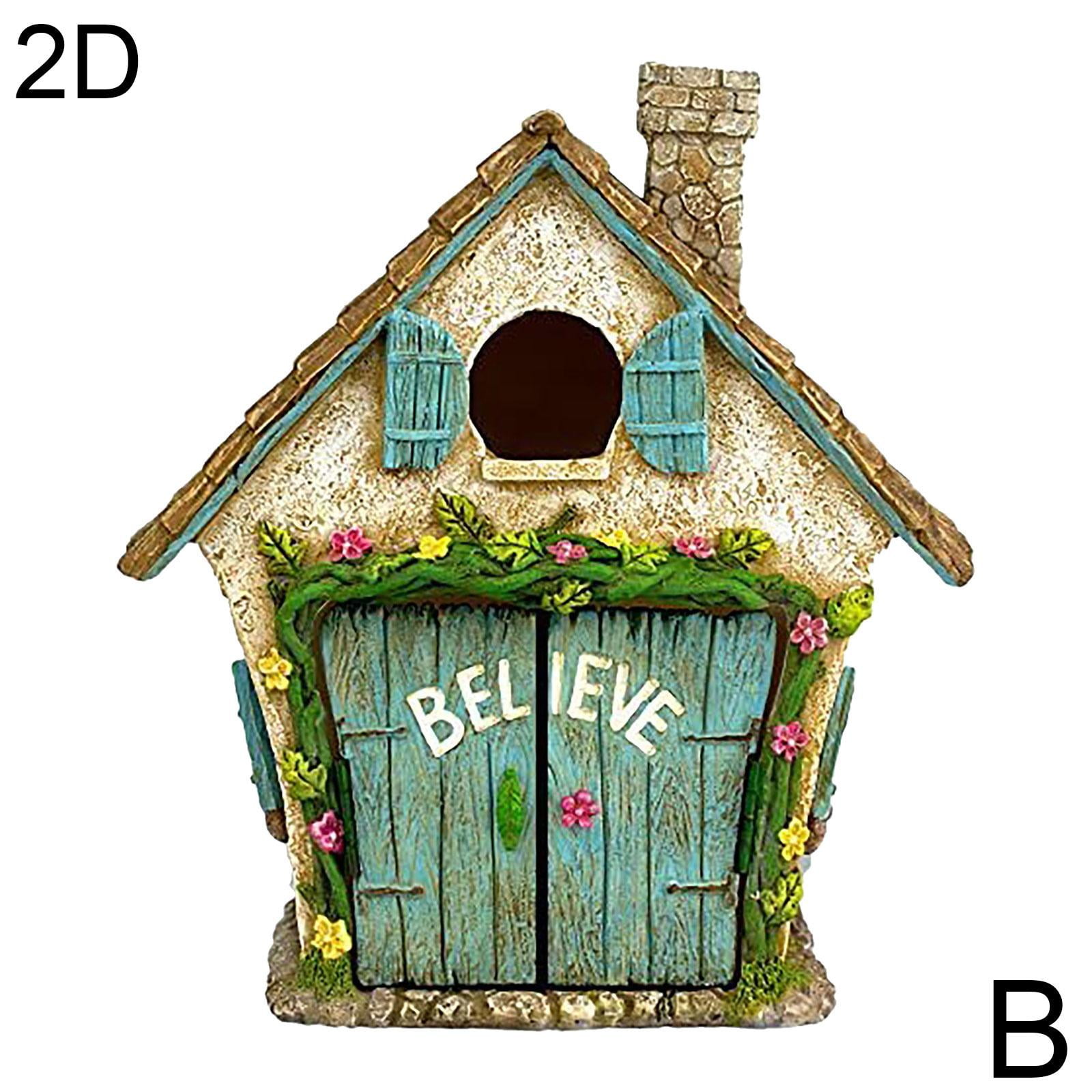 Miniature Fairy Door Hobbit Pixie Elf Tree Garden Gnome Ornament Home ...