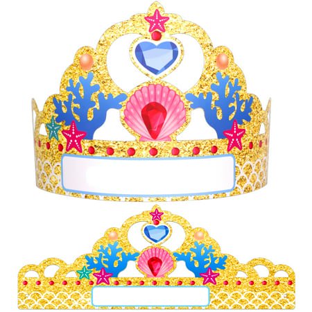 WaaHome 36 Birthday Crowns for Kids Mermaid Birthday Party Hats for ...