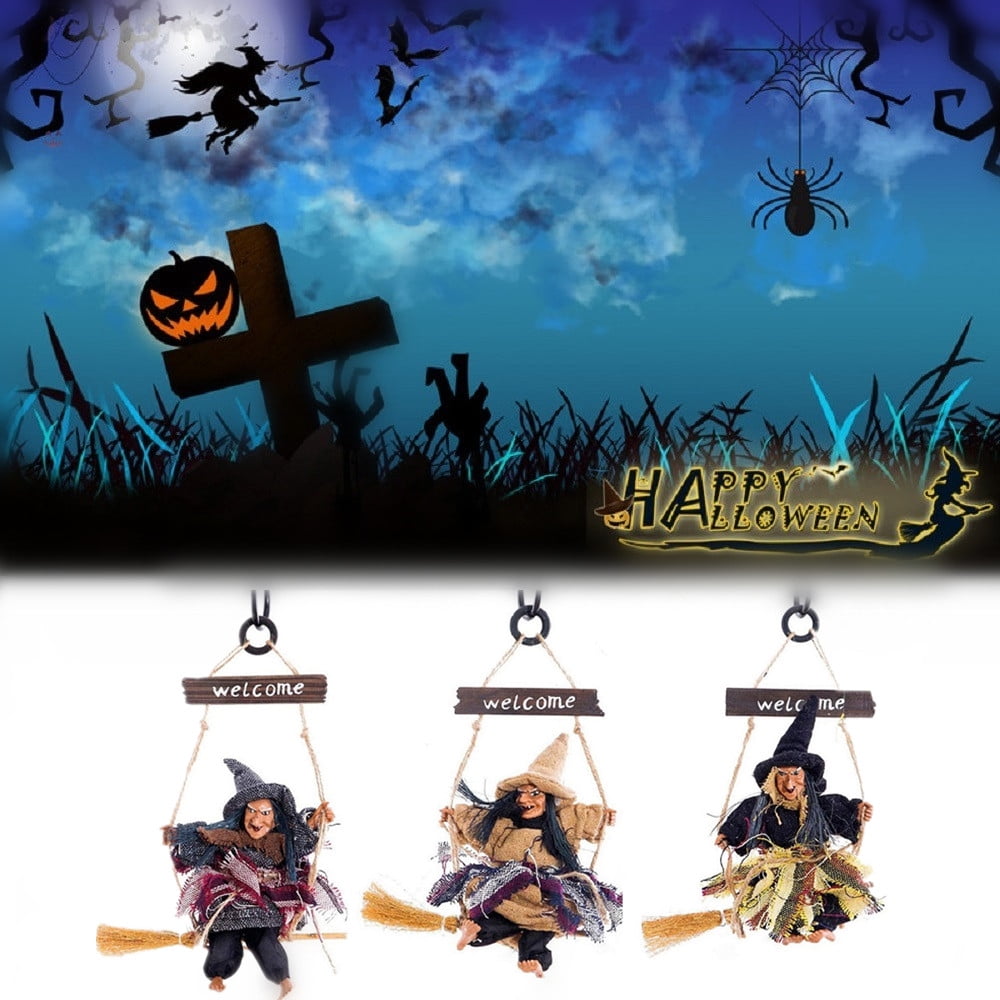 1/3PCS Exquisite Vintage Wooden Halloween Hanging Props Decoration ...