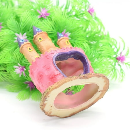 Pink Princess Castle Fish Cave Aquarium Ornament Fish Tank Decoration ...