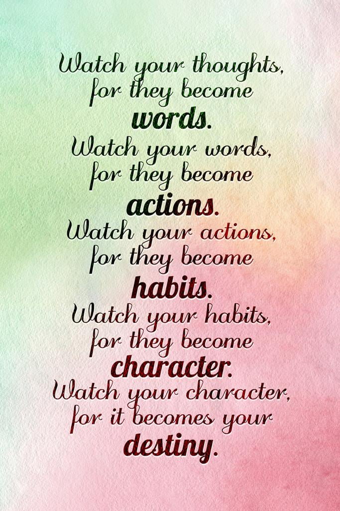 Watch Your Thoughts Watercolor Motivational Inspirational Teamwork ...