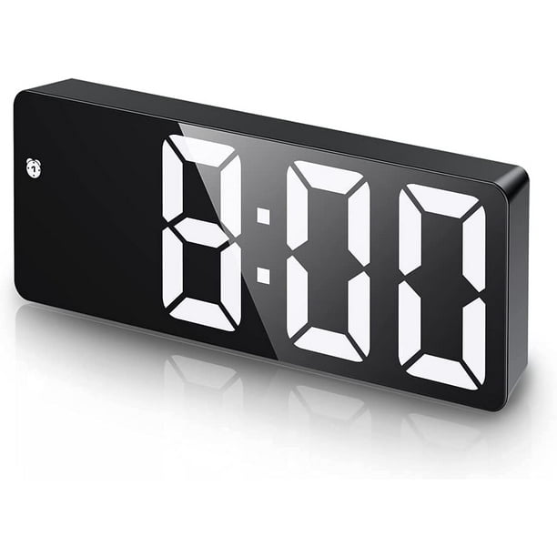 Digital alarm clock, LED clock, with temperature display, adjustable ...