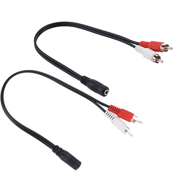 Xuanheng 2 Pieces 3.5mm Stereo Female to 2 Male RCA Jack Adapter Cables ...