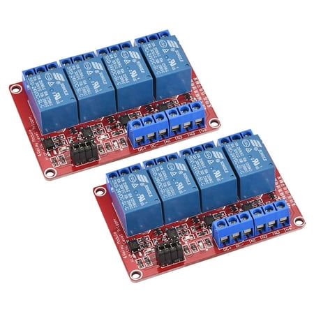 Uxcell Relay Module 4 Channel 24V High Low Level Trigger Module Red ...