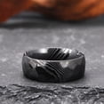 8mm Wide Black Damascus Steel Ring Curved Men's Ring - Walmart.com