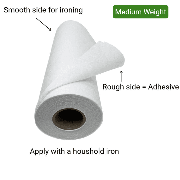 Sewing Interfacing Roll Medium Weight Fusible Interfacing 12x25 Yards ...