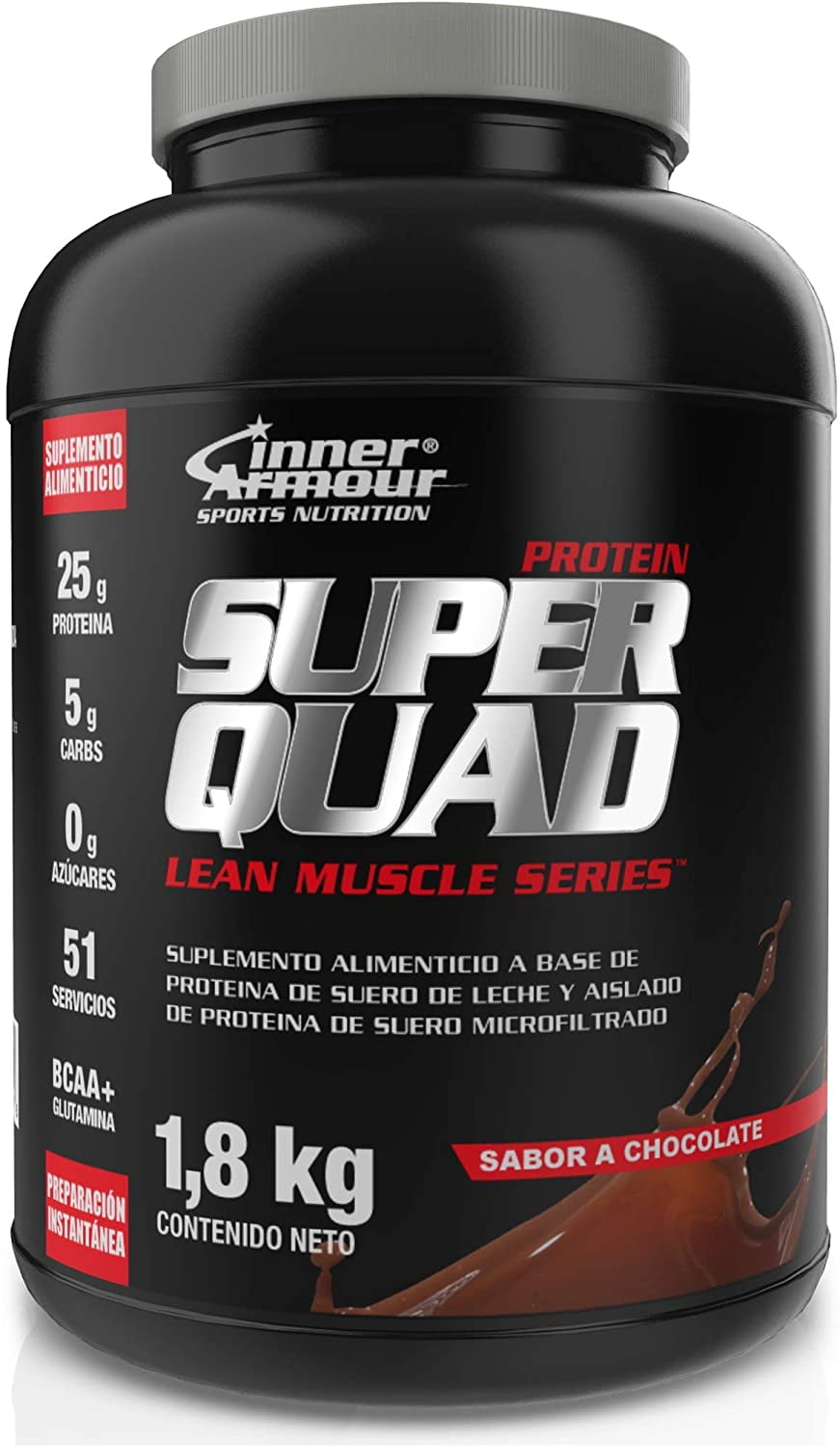 Proteína Super Quad Inner Armour 4lb 100% Whey Protein Chocolate Inner ...