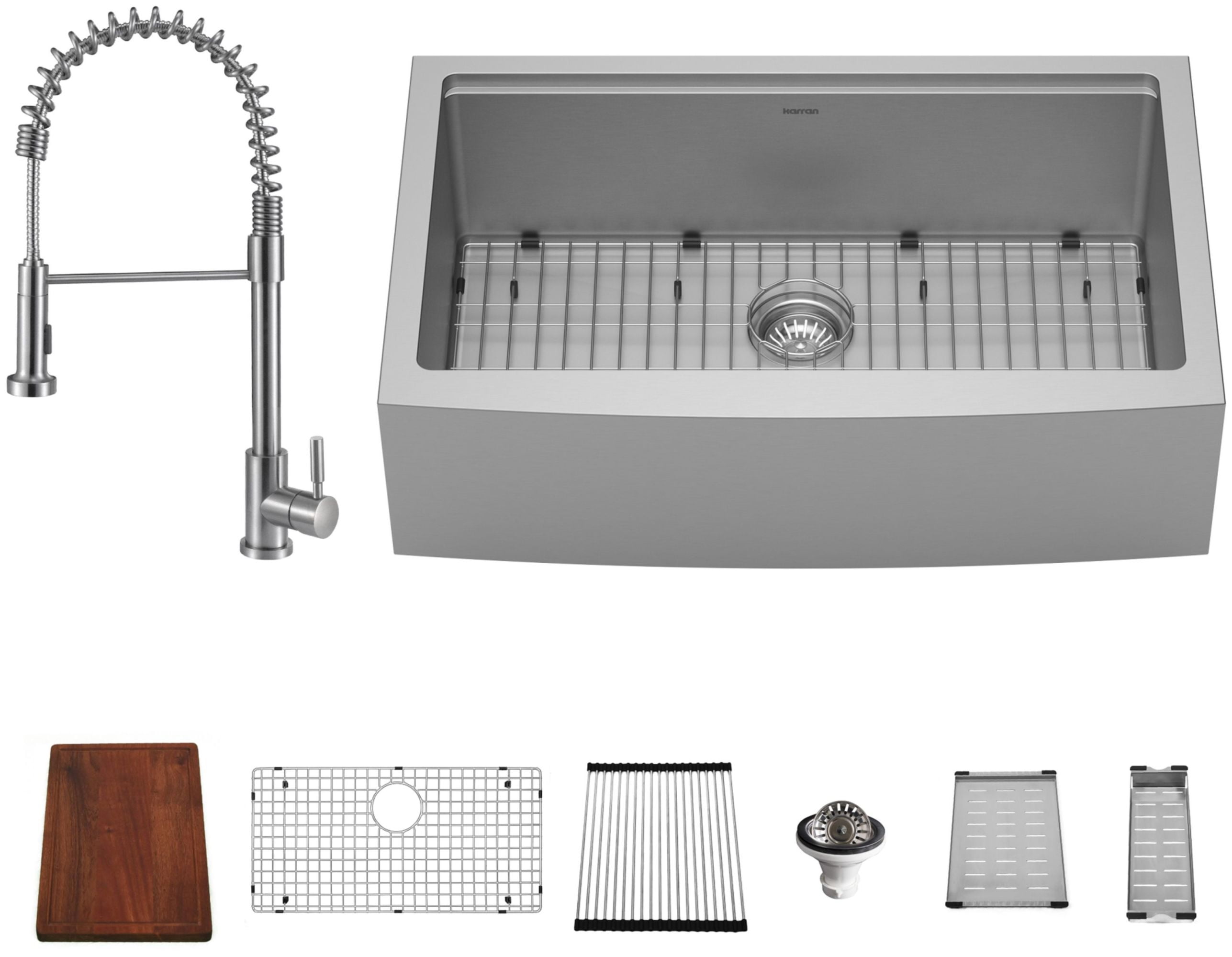 Karran Usa Ws-45-Pk2 32" Undermount Single Basin Kitchen Sink ...