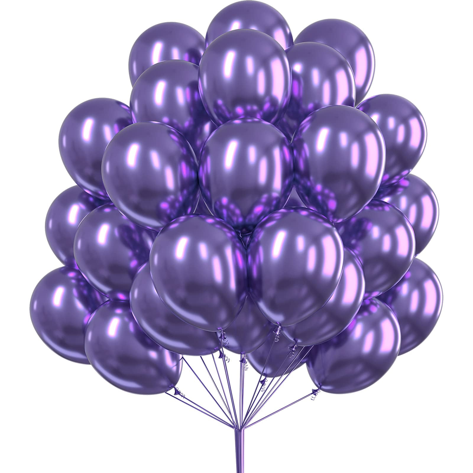 Globos PartyWoo de color morado metalizado, 50 unidades, 30 cm, para ...