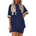 2 Piece Sets for Women Summer Lounge Set Short Sleeve Loose Shirts ...