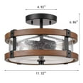 Farmhouse 2-Light Ceiling Light Fixture Semi Flush Mount Rustic Ceiling ...