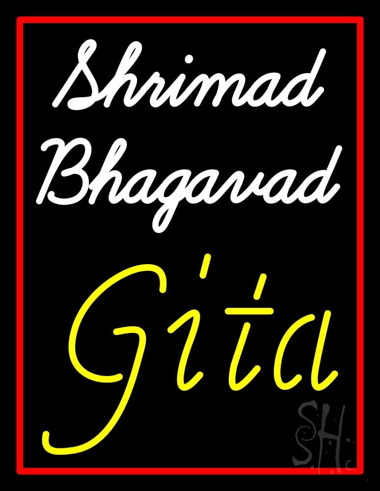 Shrimad Bhagavad Gita With Border LED Neon Sign 31" Tall x 24" Wide ...