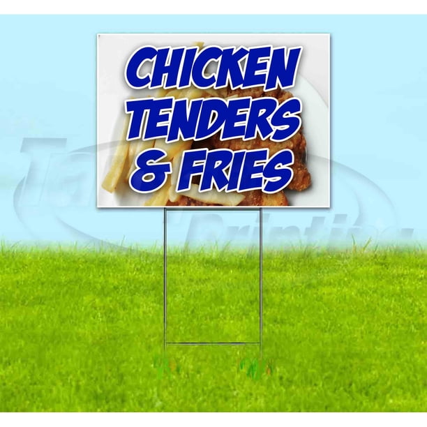 Chicken Tenders And Fries (18" X 24") Yard Sign, Includes Metal Step ...
