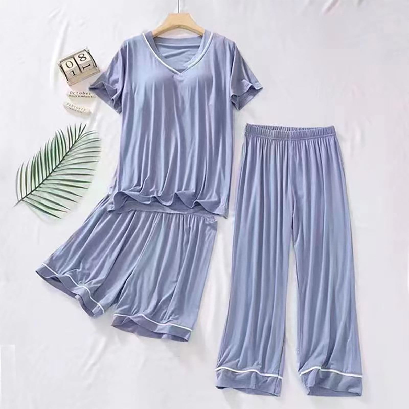 Click here for Asjyhkr 3 Piece Pajama Sets For Women T Shirts Wit... prices