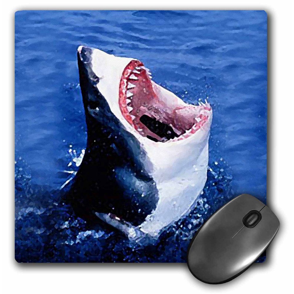 3dRose Great White Shark, Mouse Pad, 8 by 8 inches - Walmart.com ...