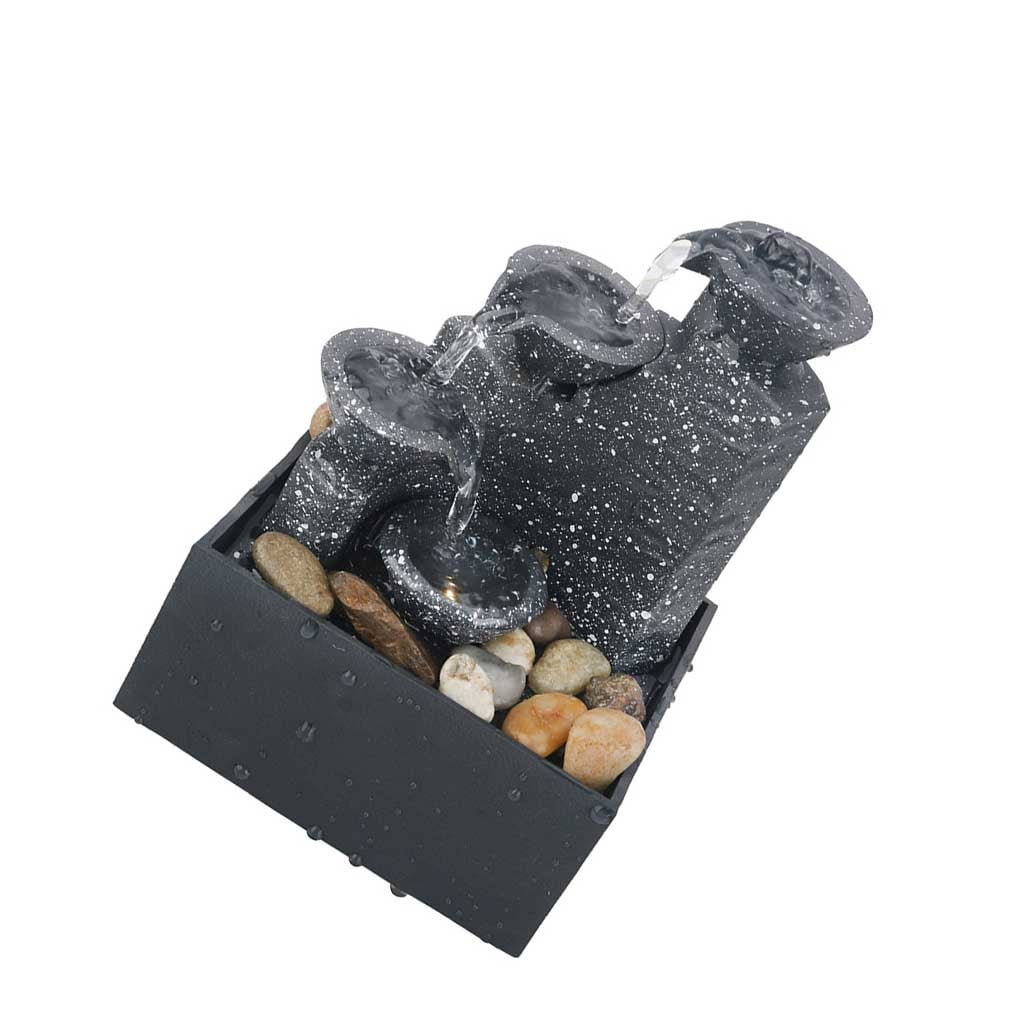 Gratying Desktop Water Fountain USB Plastic Rockery Waterfall Tabletop ...