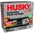 Husky Heavy Duty Contractor Black Bags, 42 Gallon, 40 Bags, 2 Mil (20% ...