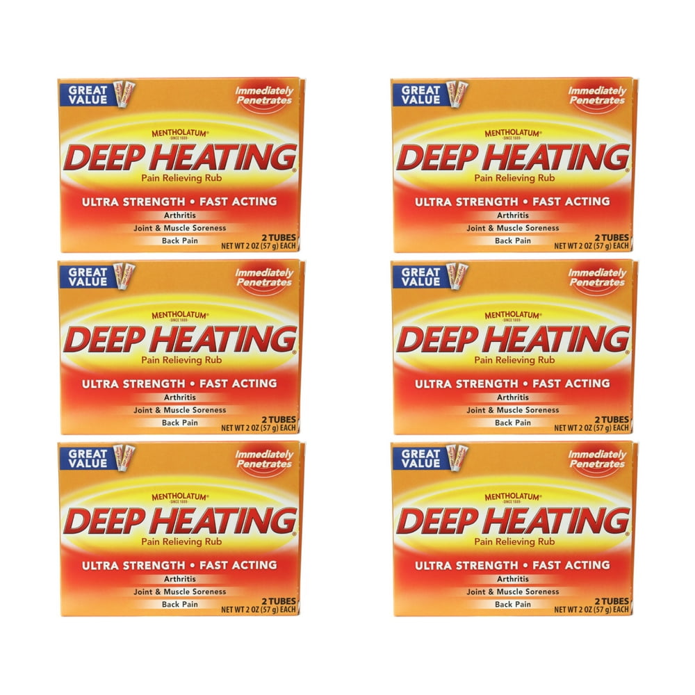 6 Pack - Mentholatum Ultra Strength Deep Heating Pain Relieving Rub ...
