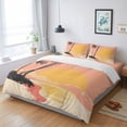 Beach Palm Tree Sunset Scene Queen Size Bed Set,Retro Summer Ocean ...