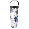 30oz BLUE Ball LOC-,K Tumbler with Top Handle and Straw Lid Stainless ...