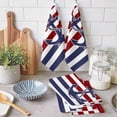 4 Pack Blue Anchor Kitchen Towels Costal Red White Blue Stripes ...