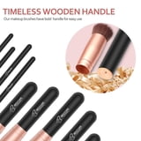BESTOPE 16-Pc Synthetic Makeup Brush Set, Rose Golden, For Blending and ...