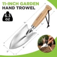 11" Garden Hand Trowel, Heavy Duty Polished Stainless Steel Shovels ...