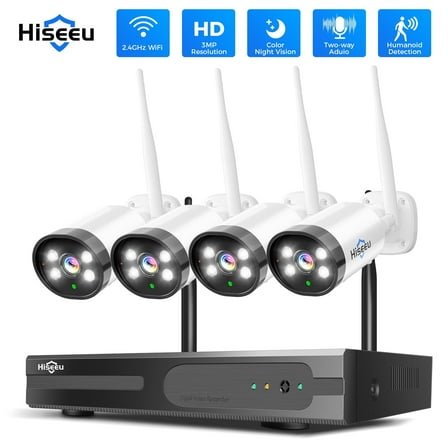 FLOUREON 4CH Full HD Indoor Outdoor CCTV 1080N Security Camera System ...