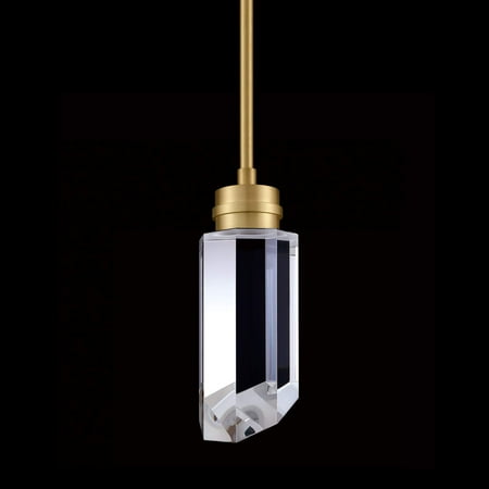 MOTINI 1-Light Cylinder Crystal Pendant Lighting in Gold Brushed Brass ...