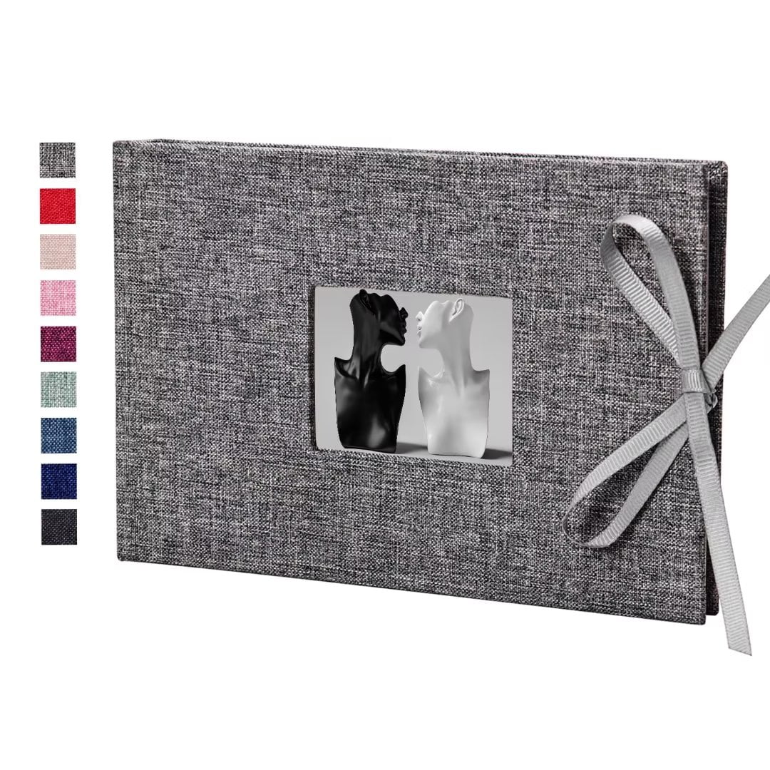 Vienrose Photo Album 4x6 50 Pockets Linen Frame Cover with Memo Areas ...