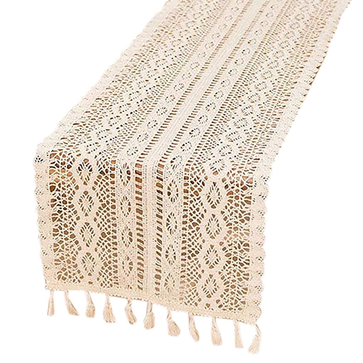 JOLLEX Table Runner Handmade Crochet 13 x 36 Inch Table Runner with ...