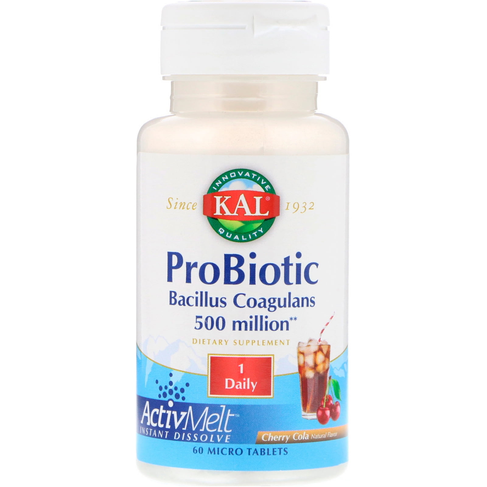 Kal - ProBiotic Bacillus Coagulans Cherry Cola 500 Million CFU - 60 ...