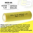 AA 1.2V 800mAh NiCd Rechargeable Flat Top Assembly Cell Battery ...
