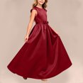 BLTIBY Girls Satin Formal Dress with Pockets Sleeveless Evening Party ...