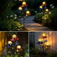 Solar 3-Flower Stake with LED Lights Multi-Color Blossoms & Butterfly ...