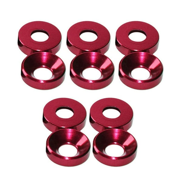 10 x M4 Anodized Aluminum Countersunk Head Engine Bay Bumper Cup ...